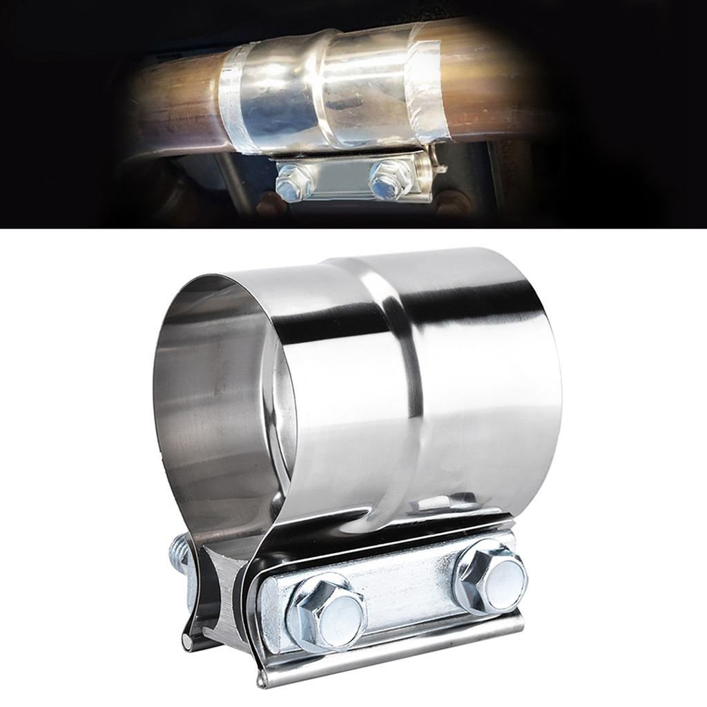 [LMC] 2.5in Stainless Steel Universal Car Exhaust Pipe Clamp Lap Joint ...