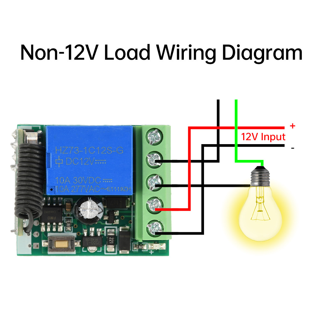 DIYMORE DC 12V 433Mhz Universal Wireless Remote Control Switch, 1 ...
