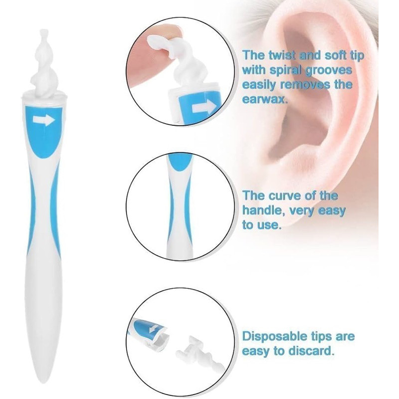 🇲🇾🐻Ear Wax Removal Ear Cleaner Spiral Soft Silicone Safe Upgraded Smart ...