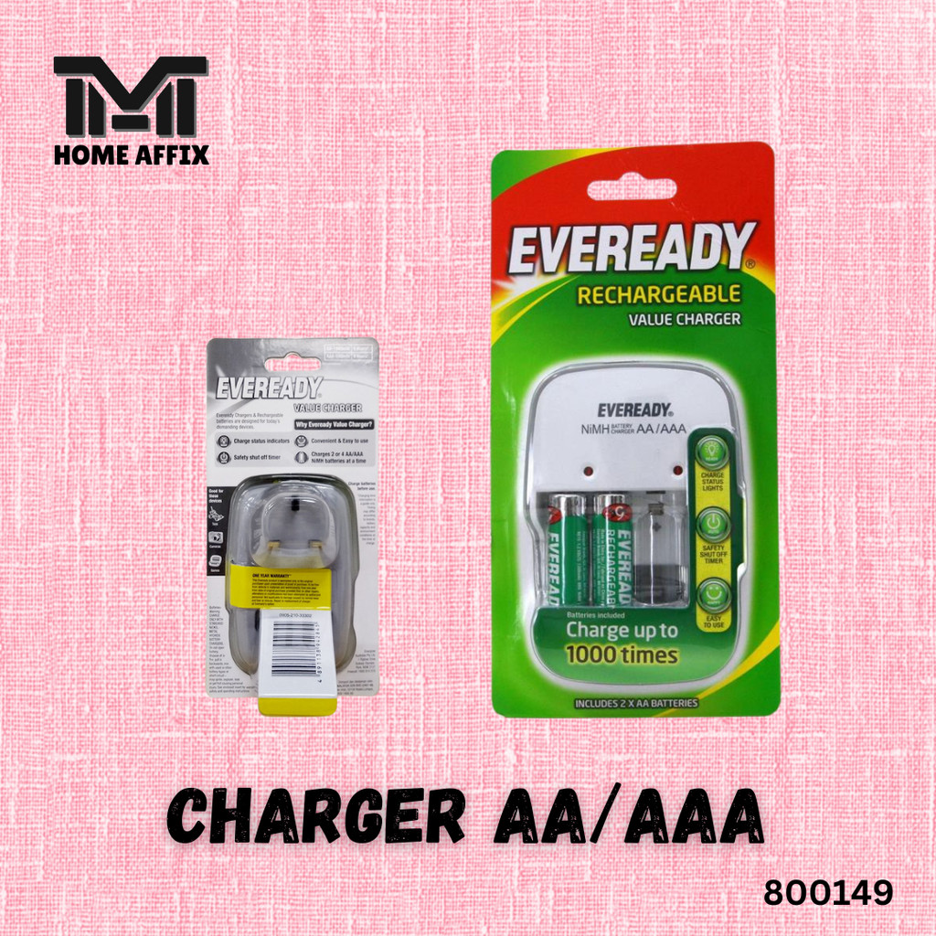 Official Eveready Rechargeable Value Charger With 2 x AA Rechargeable ...