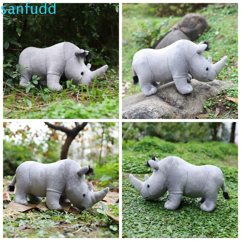 SANFUDD Rhinoceros Plush Toy, Realistic Wild Animals African Rhinos ...