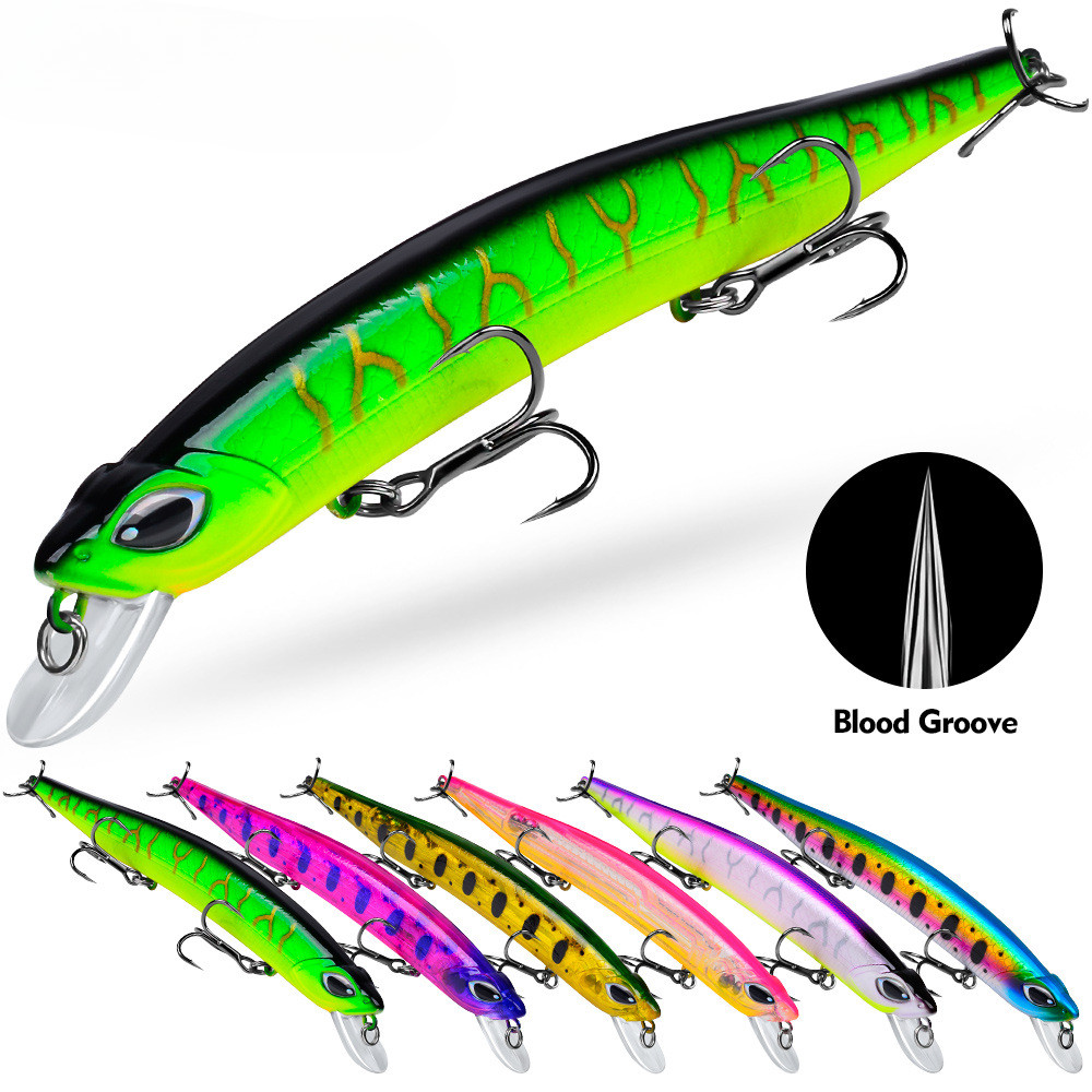 [TTFF] Floating Minnow Lure Fake Bait 15cm/19cm Plastic Bionic Bait ...