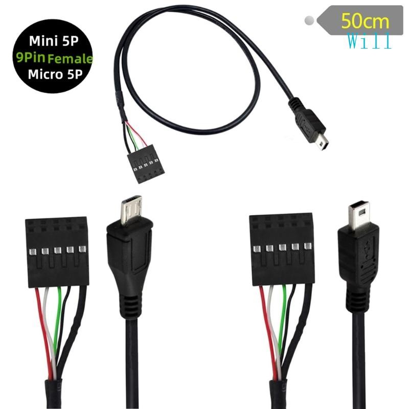 Will USB 2 0 Motherboard Mini 5Pin Male to 9Pin Female Connector Cable ...