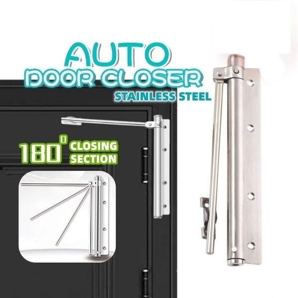 Stainless Steel Silent Automatic Adjustable Door Closer Hinge Spring ...