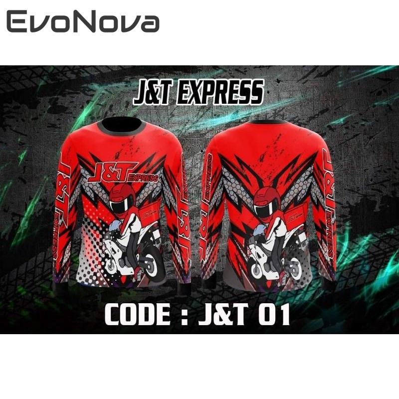 J&T Express JNT Long Sleeve T-Shirt for Delivery Workers Breathable ...