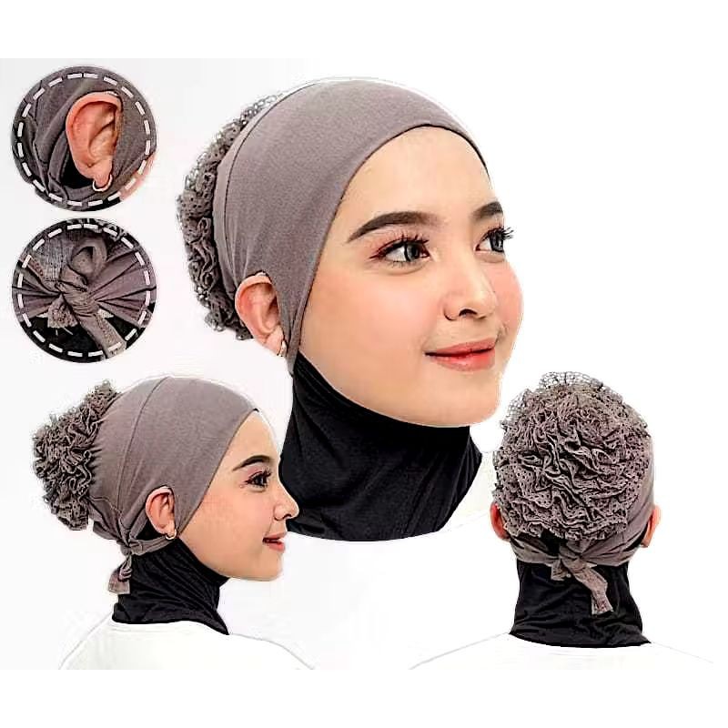 Anti-Slip Turkish Ciput | Turkish Inner Hijab with Ear Holes and ...