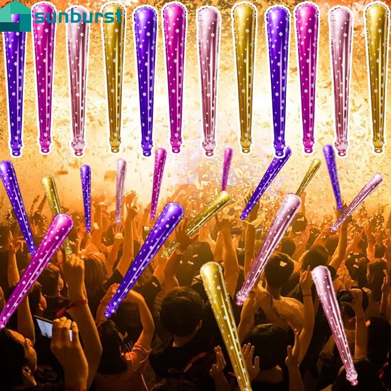 10Pcs Aluminum Film Cheering Sticks - Handheld Inflatable Clapper ...