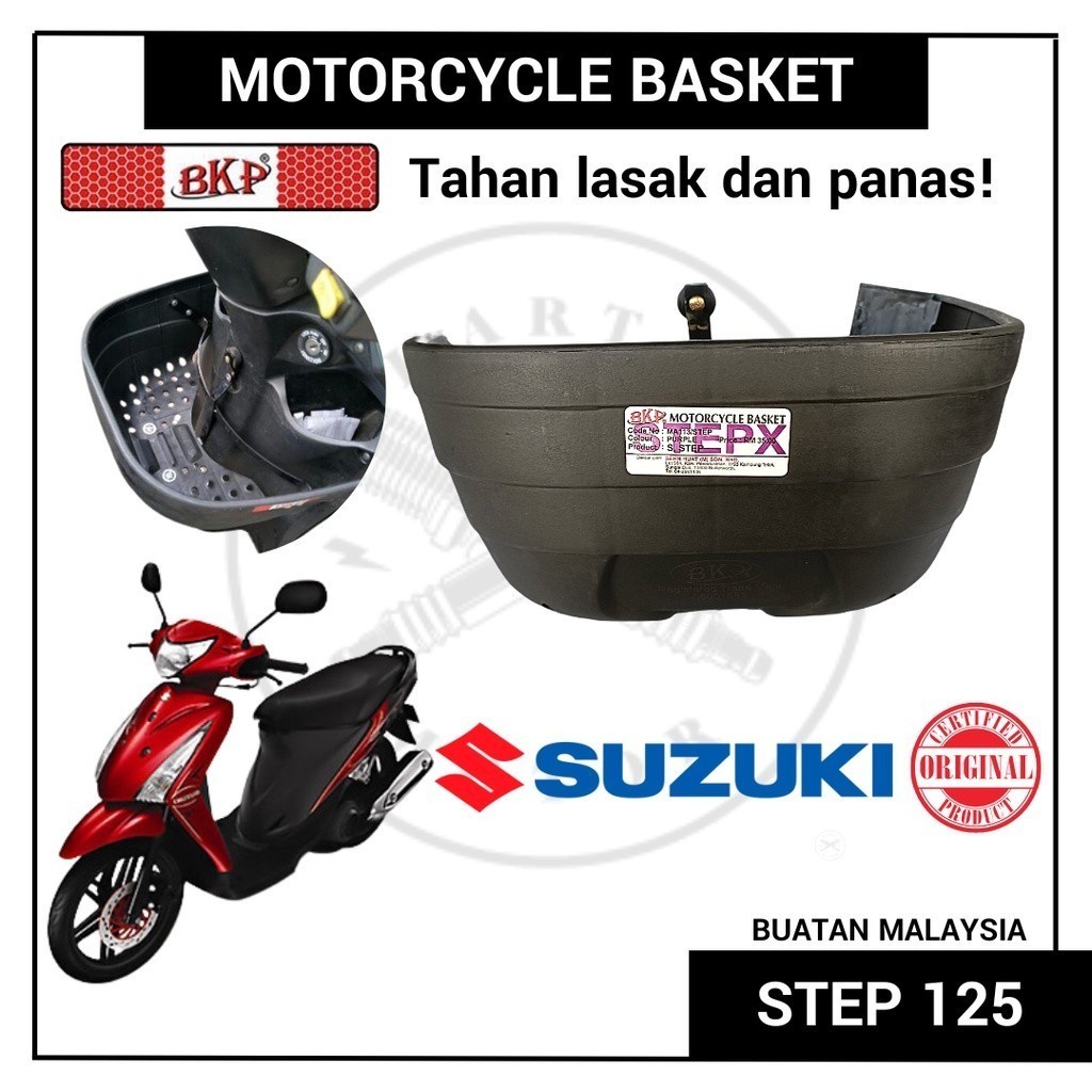 𝗙𝗥𝗘𝗘 𝗦𝗞𝗥𝗨 BKP BASKET SUZUKI STEP 125 STEP125 Plastic Plastik Pvc Motor ...