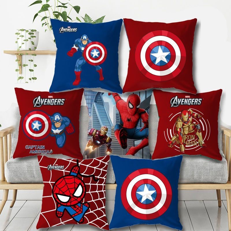 Marvel Spider-Man Kids Cartoon Square Pillow Anime Cute One Side ...