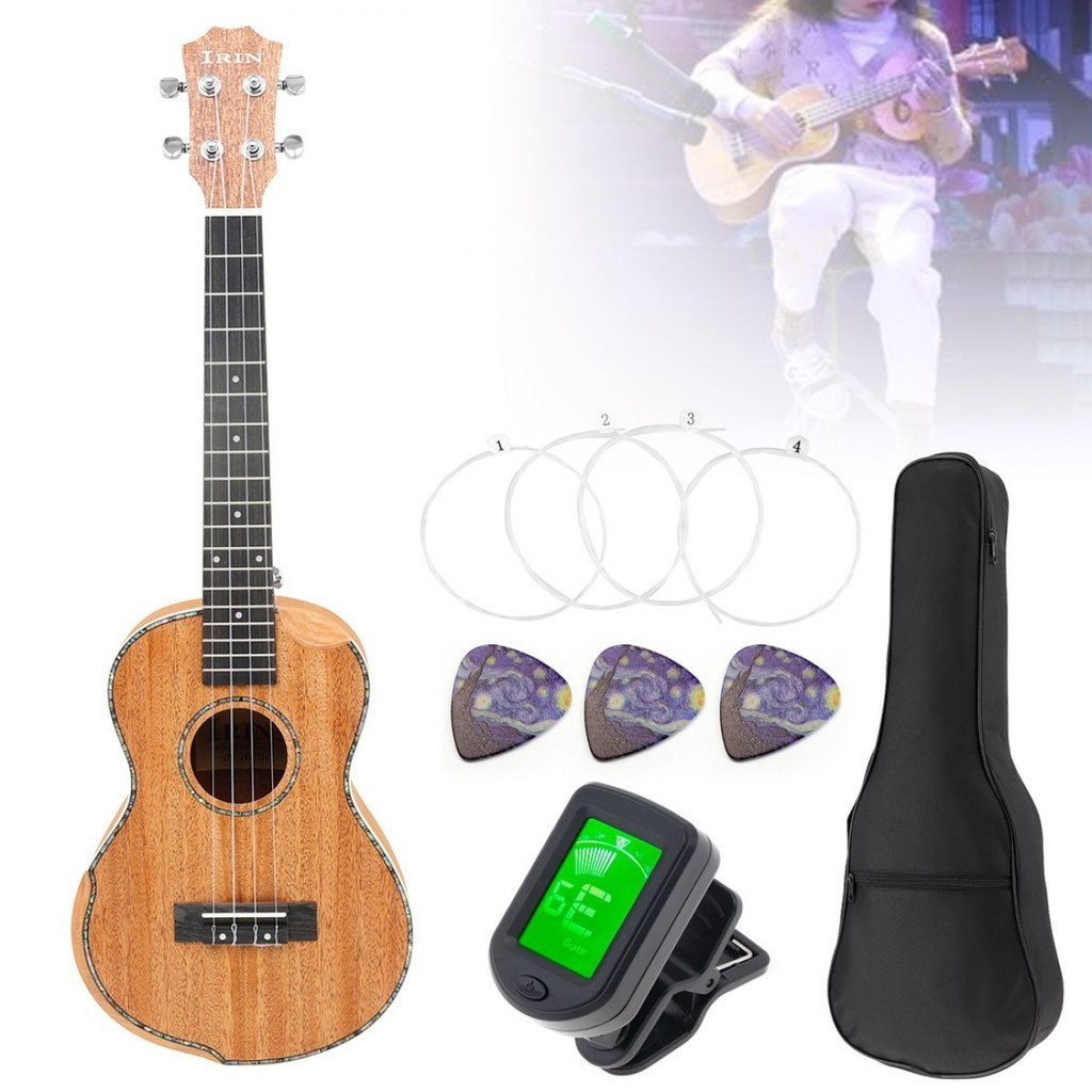 26 Inch Mahogany Full Solid Wood Tenor Ukulele Set for Beginner ...