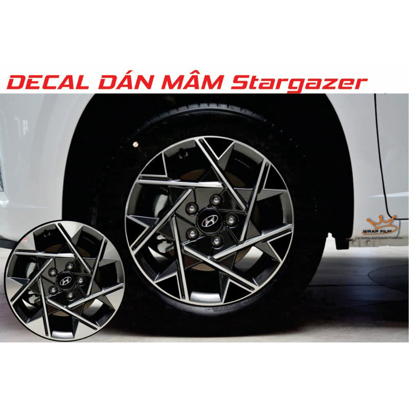 (Price Includes 5 WHEELS) Hyundai Stargazer 2022 wheel Decal (5 wheels ...