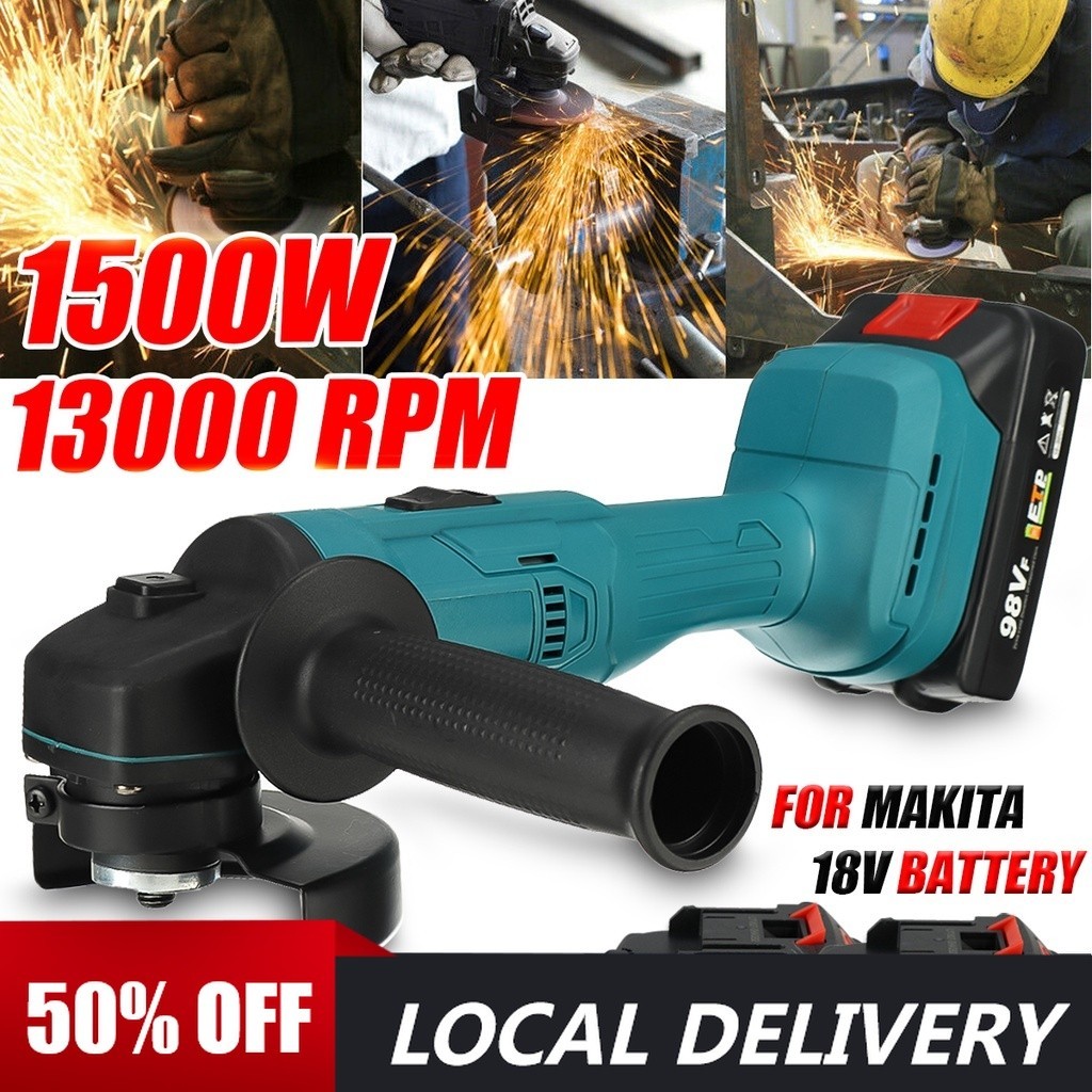 1500W 18V Electric Cordless Angle Grinder 100mm With 16000 mAh/32000 ...