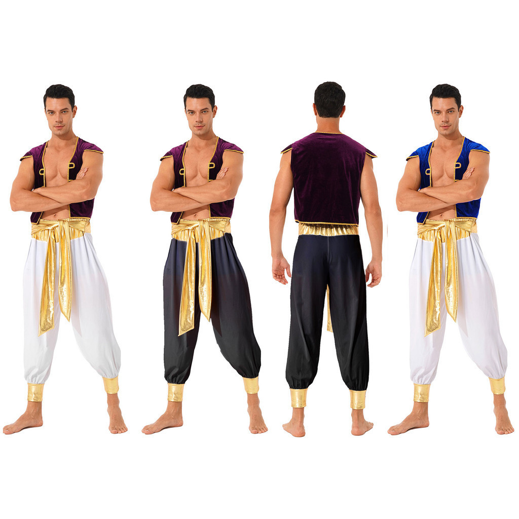 Yeahdor Men's Arab Prince Costume Suits Cosplay Full Set Party | Shopee ...