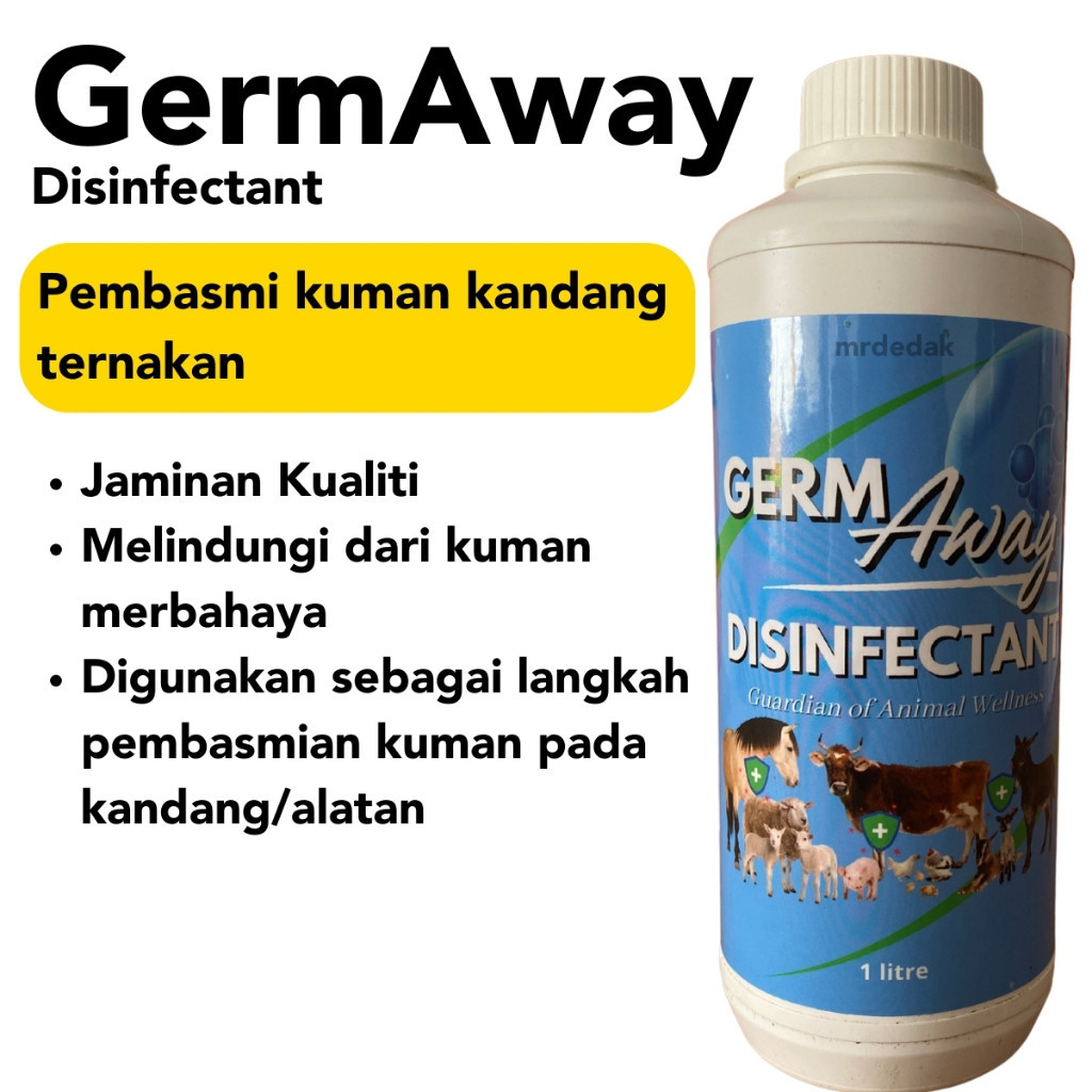 [1 Liter] GermAway Disinfectant Pembasmi Kuman Kandang Ternakan ...