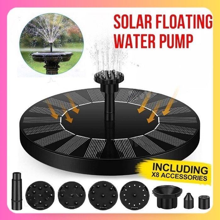 Outdoor Solar Powered Water Fountain Pump Kit with Stake 4 Water Styles ...