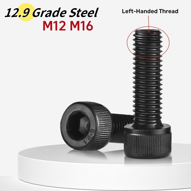 M12 M16 Black 12.9 Grade Steel DIN912 Left-Handed Thread Cap Allen Head ...
