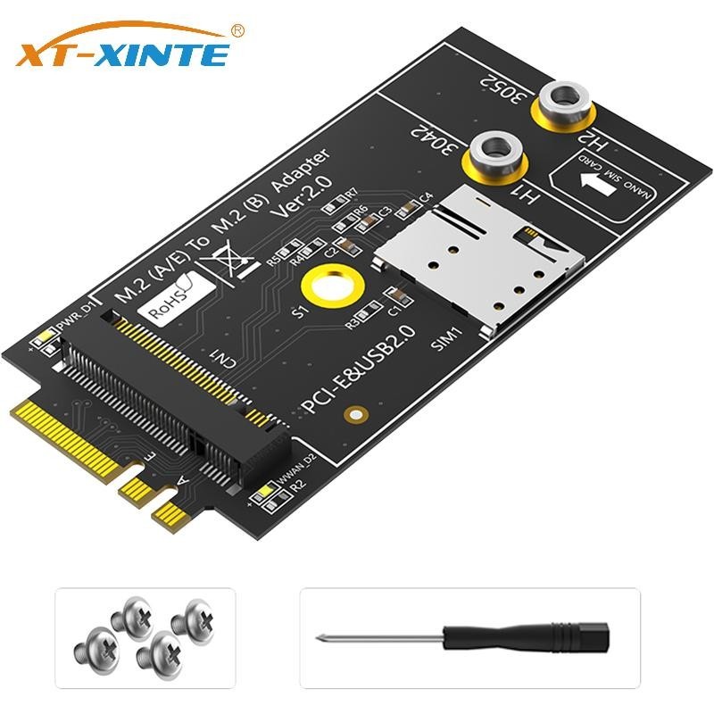 XT-XINTE M.2 Key B to M.2 Key A+E Adapter Converter with NANO SIM Card ...