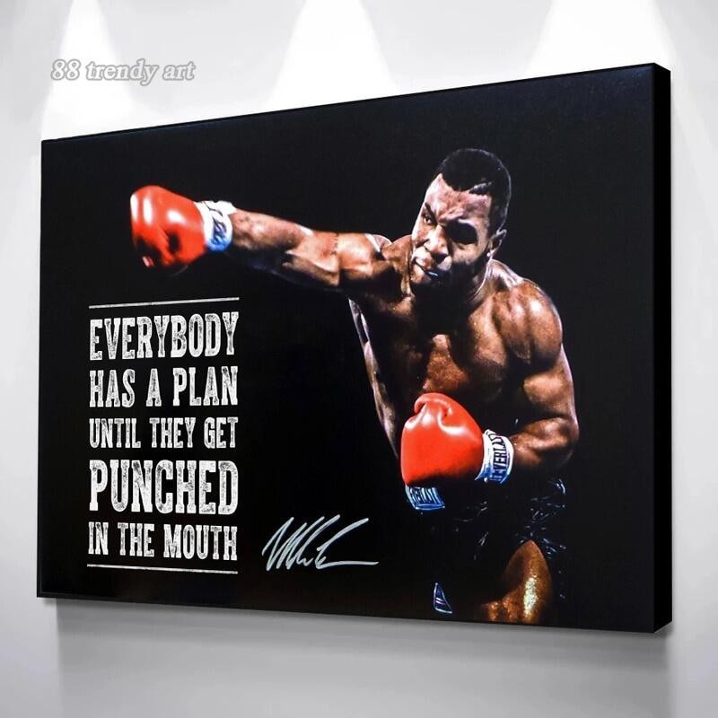 Motivational Canvas Paiting Everybody Has a Plan Till They Get Punched ...