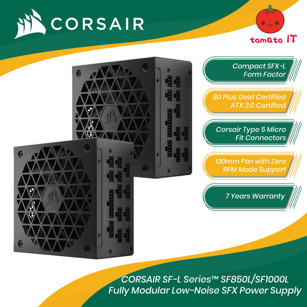 CORSAIR SF-L Series™ SF850L/SF1000L Fully Modular Low-Noise SFX Power ...