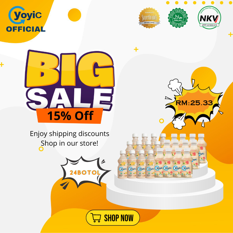 【BBD 31/8】130MLx24 botol YoyiC bakteria asid laktik yogurt boleh ...