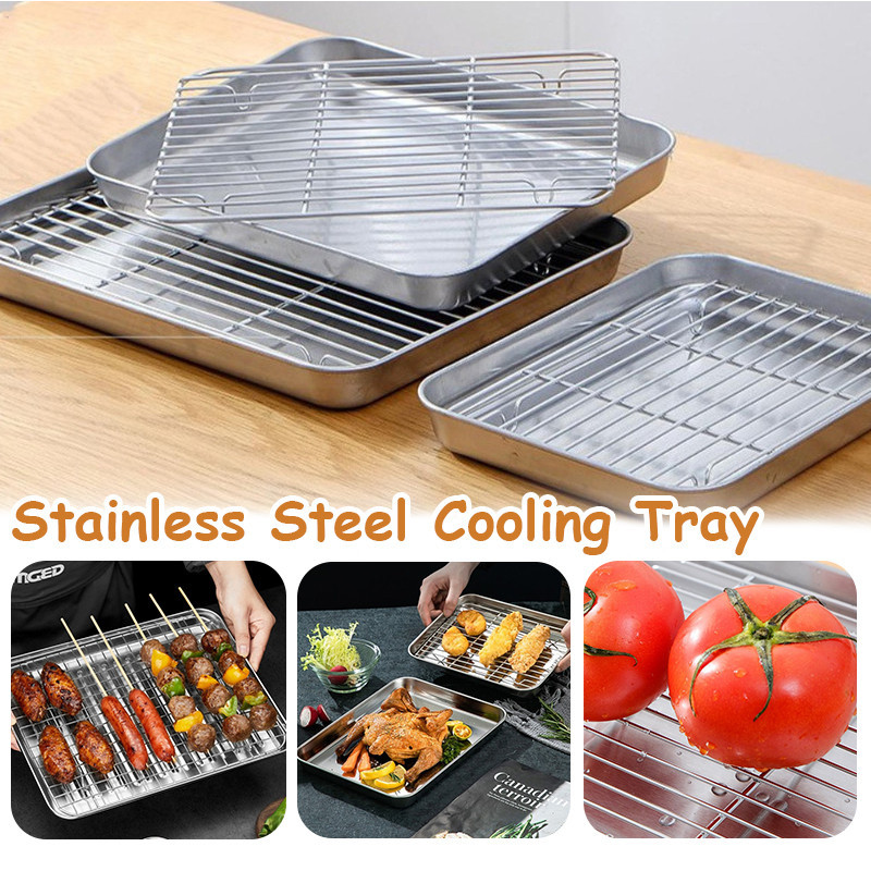 Stainless Steel Cooling Tray Rectangle Roast Pan with Rack High Quality ...