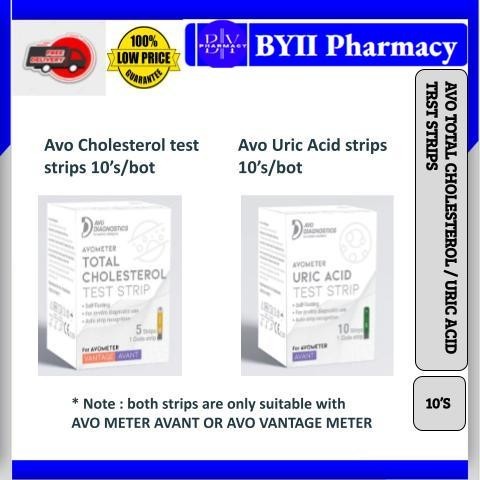 AVO CHOLESTEROL TEST STRIPS / URIC ACID TEST STRIPS 10s/box | Shopee ...