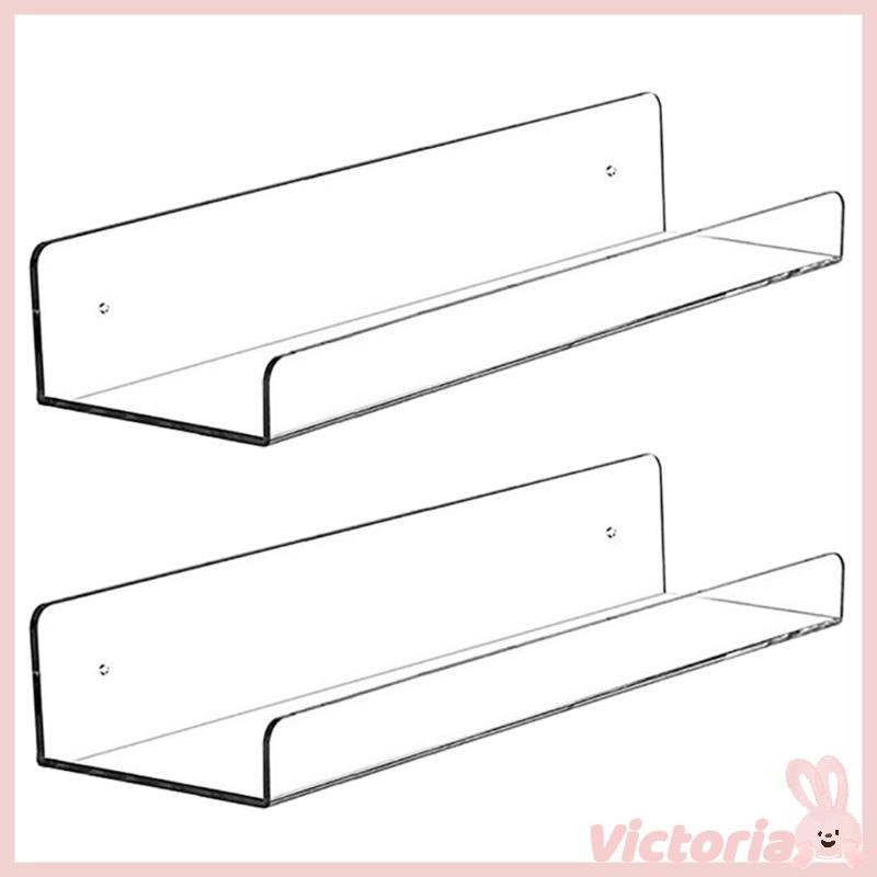 VIC 2 Pack Clear Acrylic Shelf Display Shelves Invisible Floating Wall ...