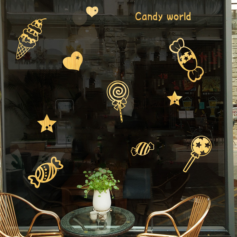Candy Sticker Decorative Small Pattern Snack Shop Window Sticker ...
