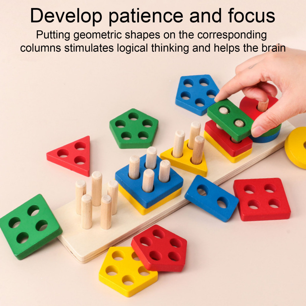 [poslajudo] Colorful Shape Sorting Toy Fine Motor Skills Development ...