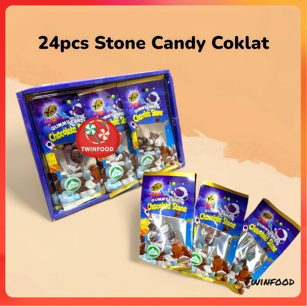 24pcs x 10g Ali Stone Candy gula batu coklat chewy individual pkt ...