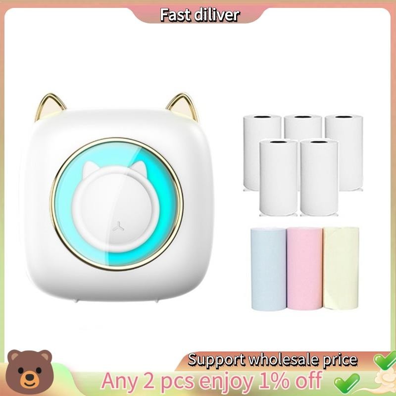 Mini Thermal Label Printer Smart Portable Photo Printer with Thermal ...