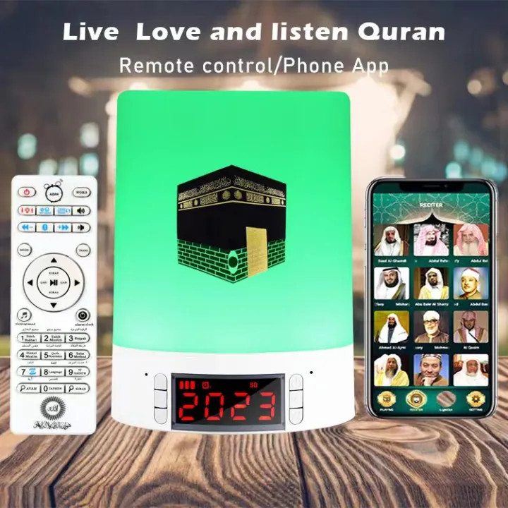 2023 New AZAN CLOCK Bluetooth Radio Al Quran LED Speaker alquran terjemahan 30 Juzuk Zikir ...
