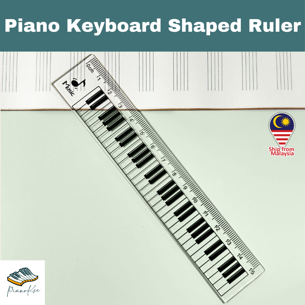 Keyboard design Ruler 15cm Stationery Measuring Scale Ruler Music Gift ...