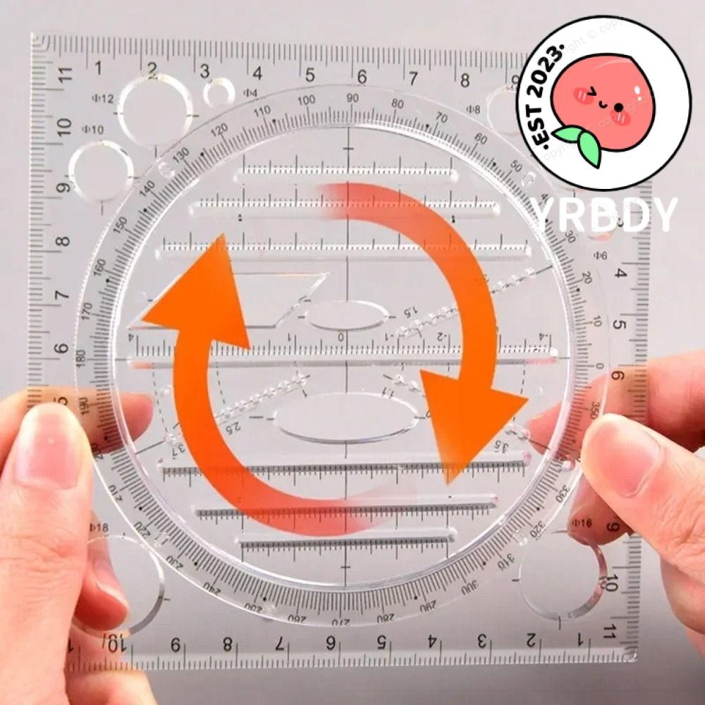 YRBWDYZDH Drawing Template, Stereo Plastic Rotatable Ruler, Geometry ...