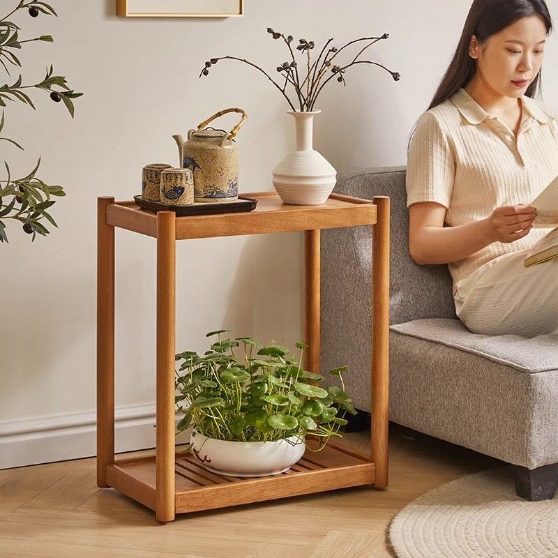 Movable Side Table Tea Table Sofa Side Table Solid Wood Small Side ...