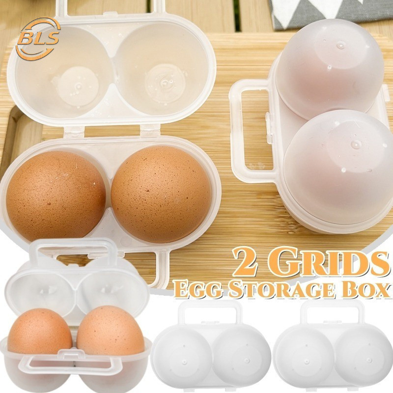 2 Compartments Egg Storage Box - Shockproof Drop-proof Egg Carton ...