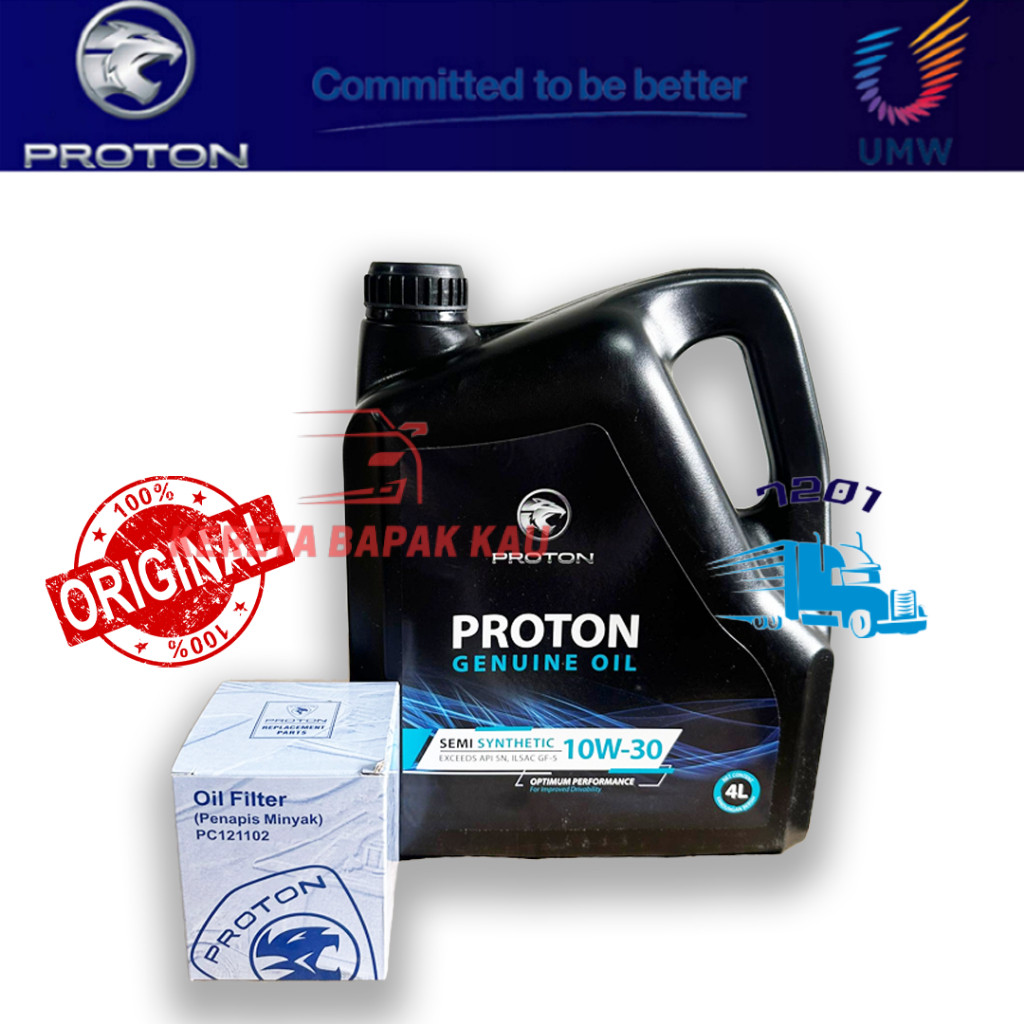 Proton SN 10W30 semi synthetic engine oil (4 liter)CAMPRO Saga,Persona ...