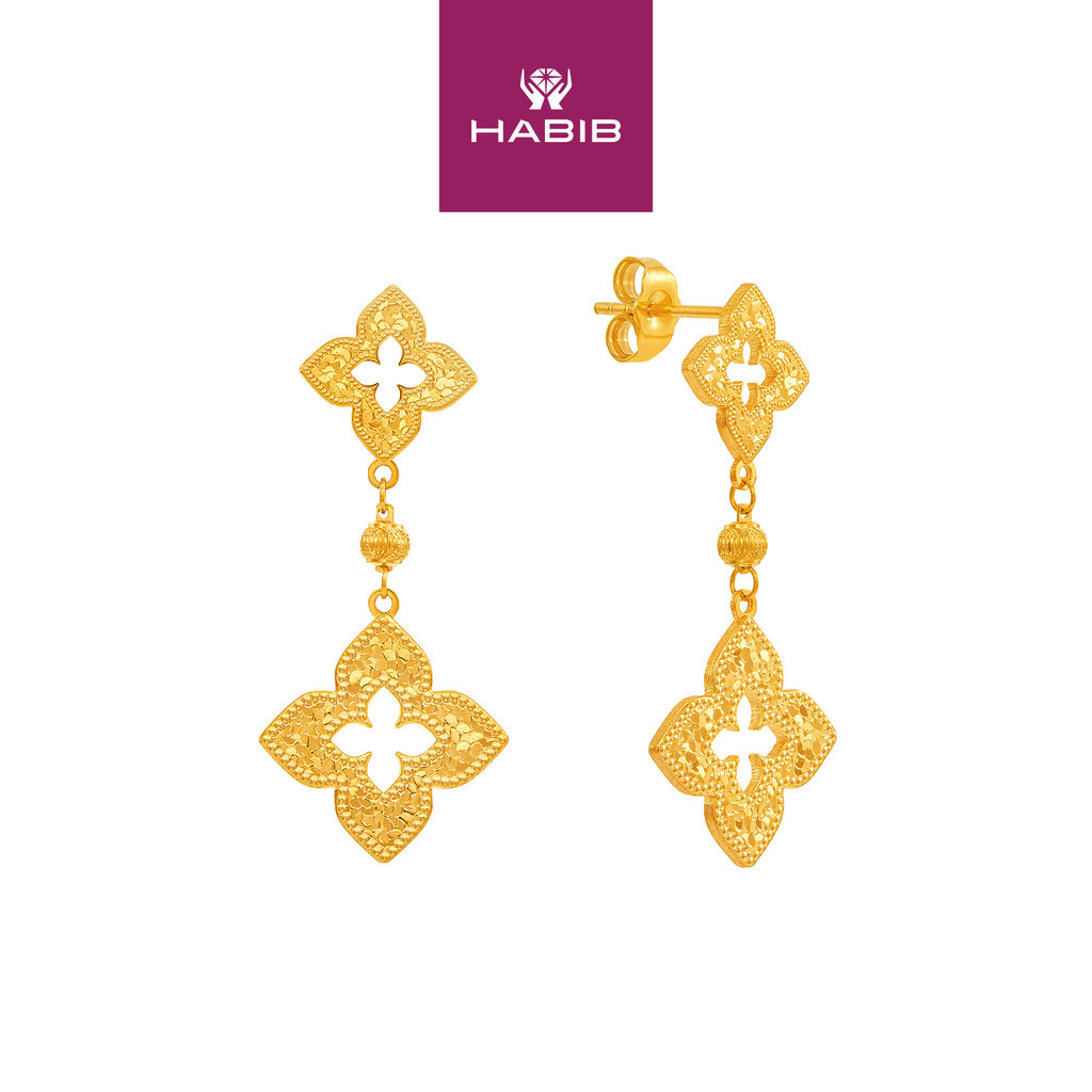 AL-ZAHRA | HABIB 916/22K Yellow Gold Earrings KE15271224 | Shopee Malaysia