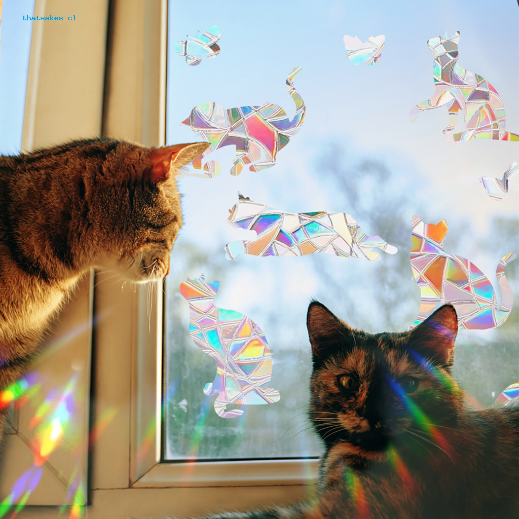 thatsakes Pvc Window Stickers Window Decor Stickers Colorful Rainbow ...