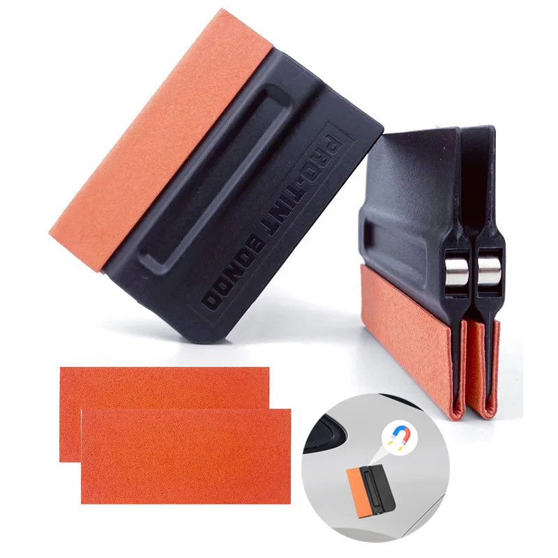 Magnetic Vinyl Wrapping Squeegee 4Inch Suede Felt Edge Tint Squeegee ...