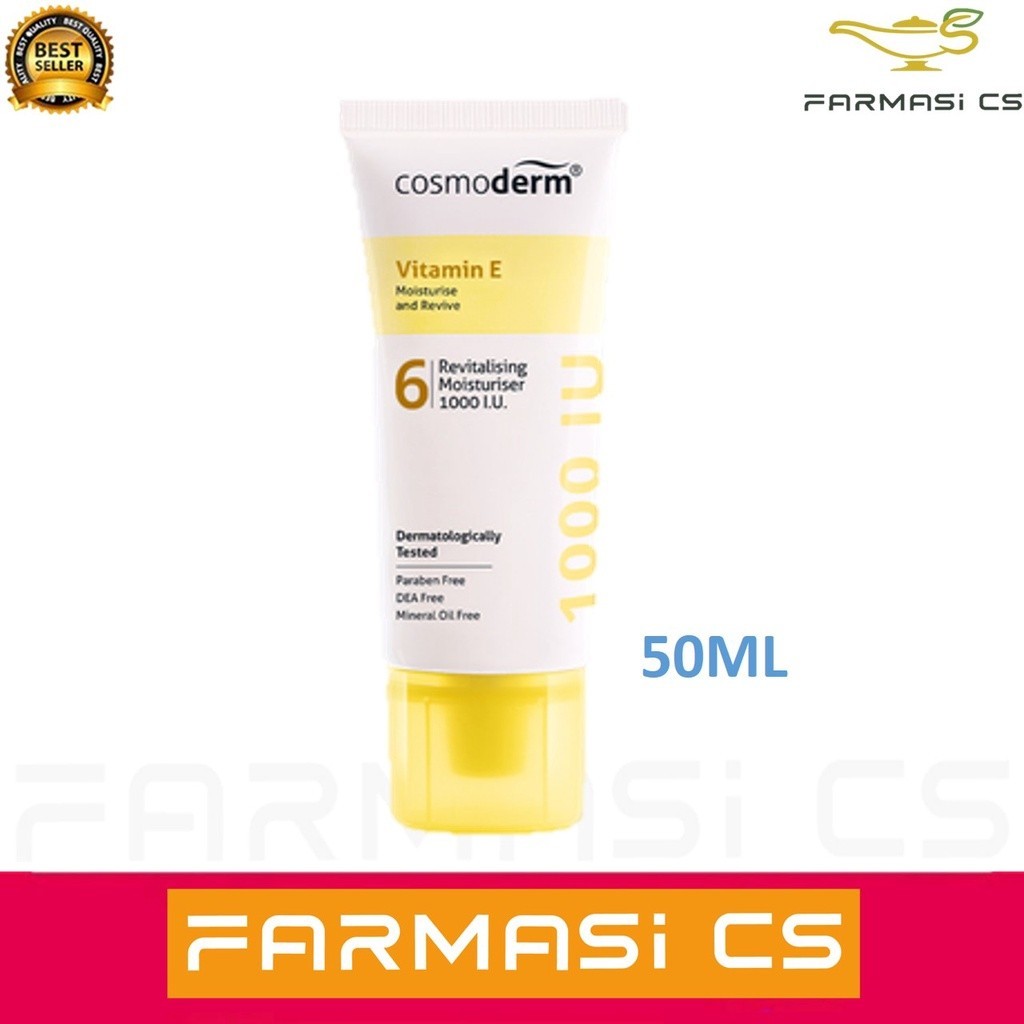 Cosmoderm Vitamin E Revitalising Moisturiser Cream 1000 I.U. 50ml EXP ...