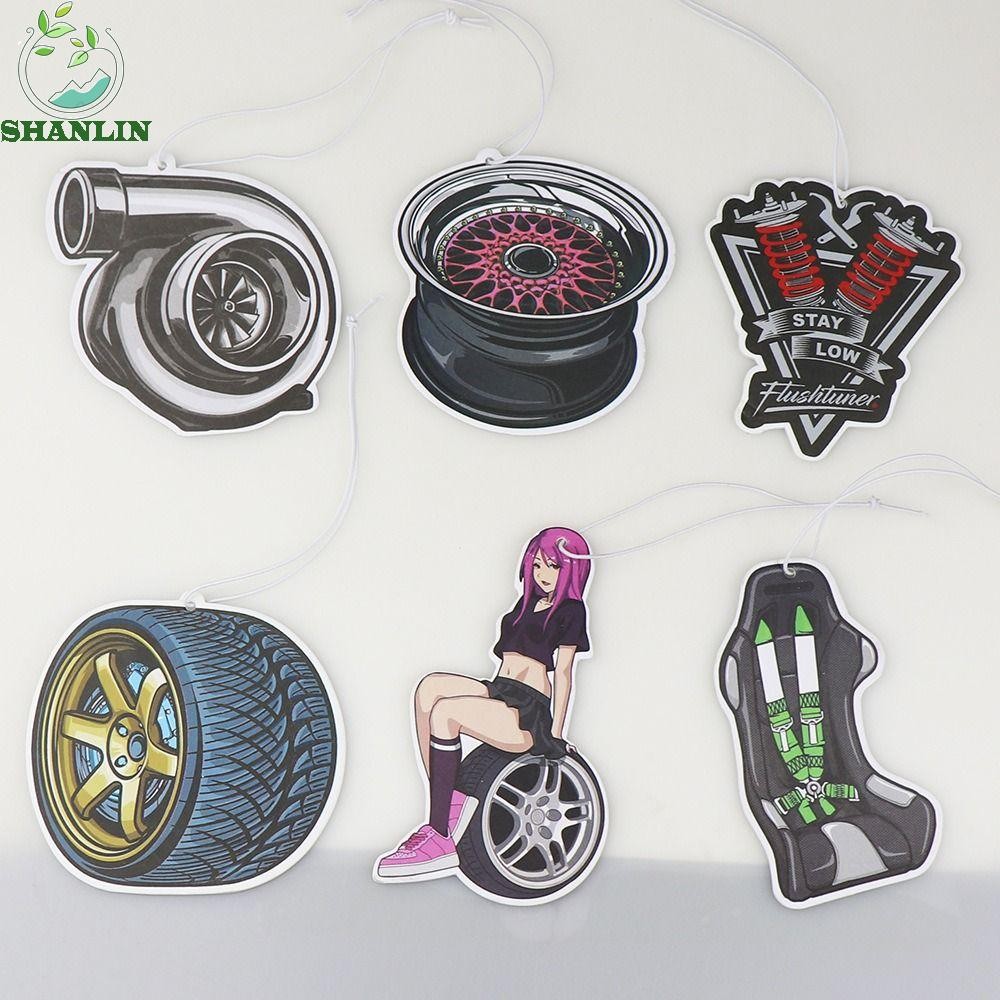 SHANLIN Car Air Freshener Jdm Arrow Auto Paper Hanging Wheel Rim Piston ...