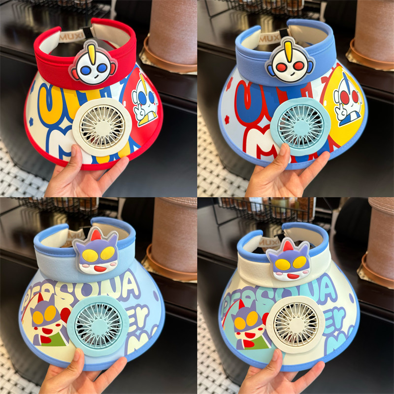 Shopee Official [Cute Cartoon Style] Children Summer Fan Hat Hollow Top ...