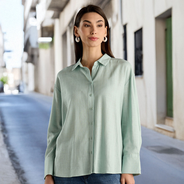 Max Fashion Plain Oversized Linen Shirt | Shopee Malaysia