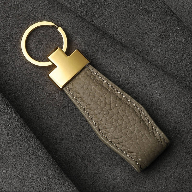 First Layer Calfskin Car Key Ring Men's and Women's Fashion Genuine ...
