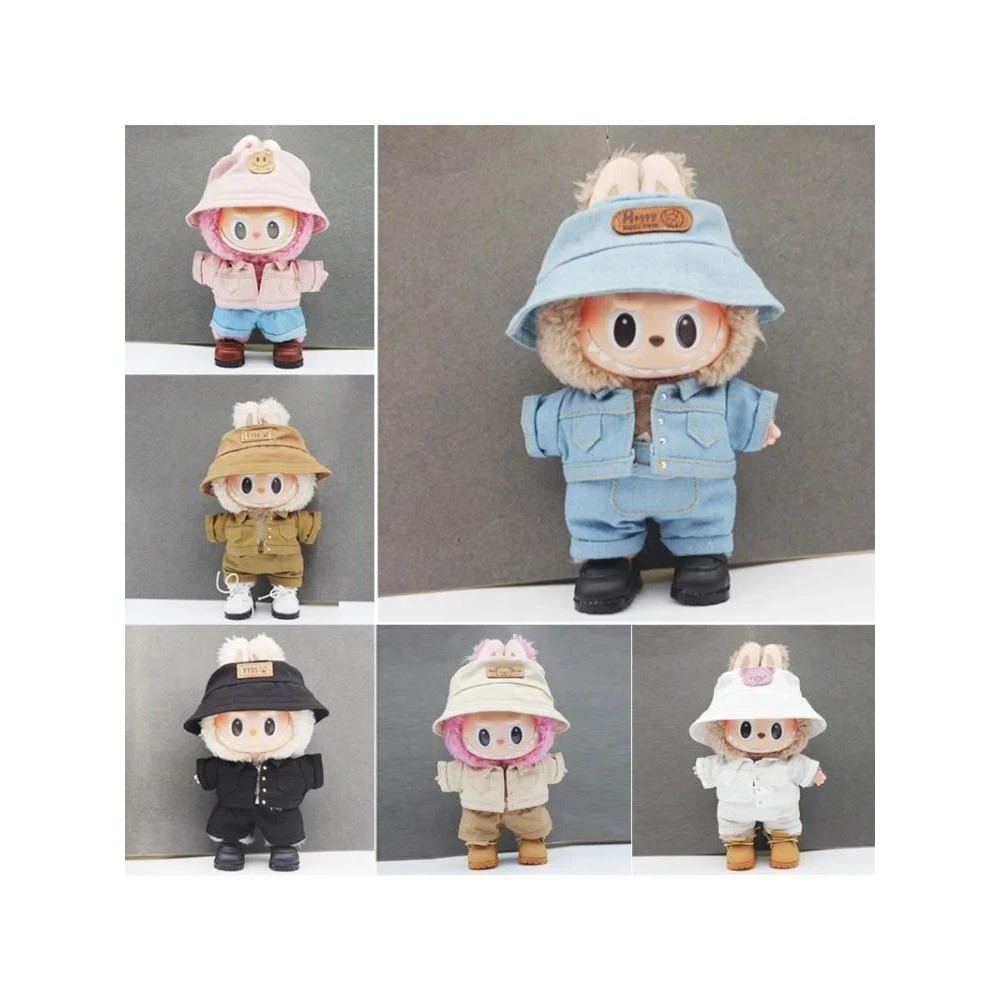 Labubu Doll Outfit: Cowboy Jacket & Macaron Set for 17cm Labubu ...