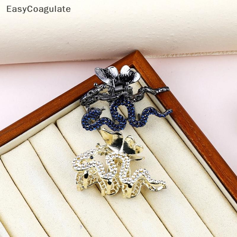 Eas Gold Diamond Shiny Snake Hair Clip Luxurious Paw Claw Clip Cute ...