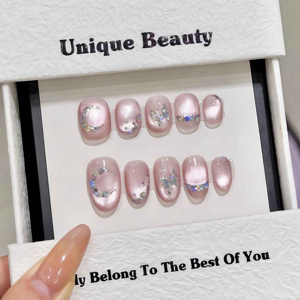Yihe Nail Art Warna Kristal Cahaya Rama-Rama Manik Kaca Mewah ...