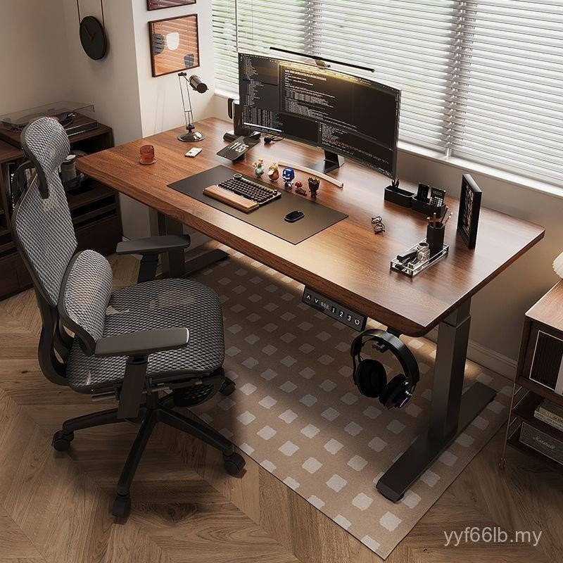 Solid Wood Electric Lifting Desk Smart Workbench u Desk Computer Desk ...