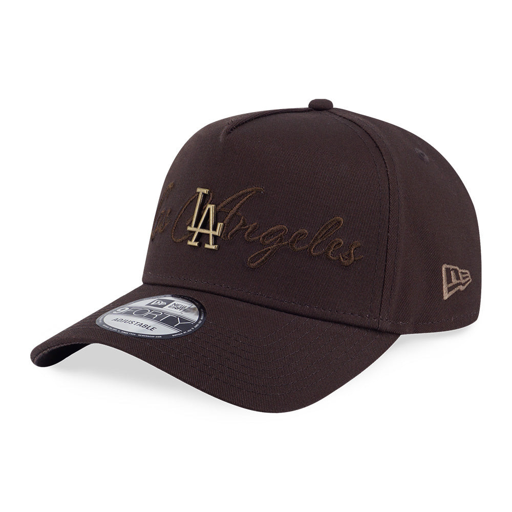 New Era Los Angeles Dodgers MLB Metal Crest Chocolate 9FORTY A-Frame ...